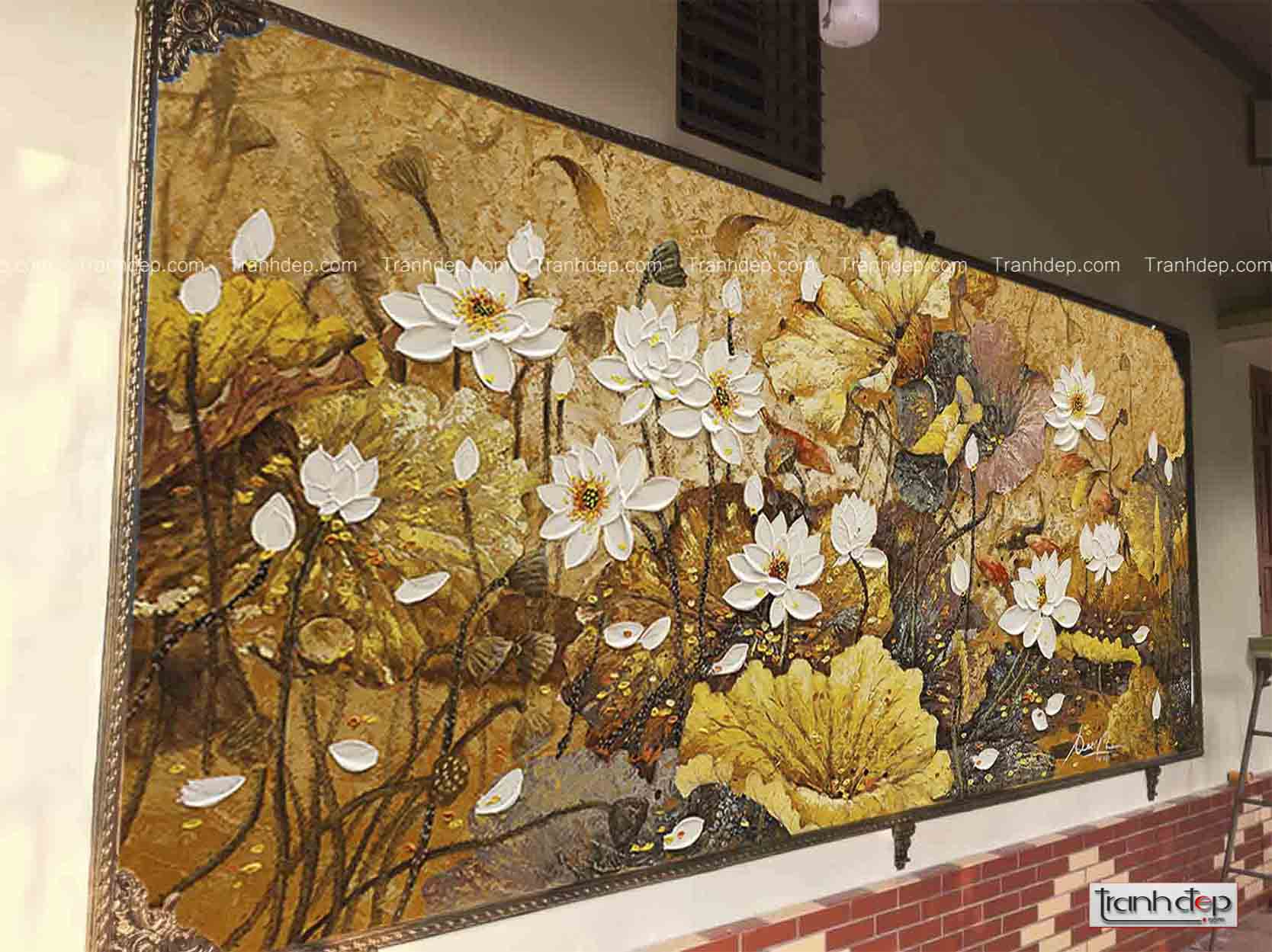 Tranh Hoa Sen Decor Dán Tường Sang Trọng 002