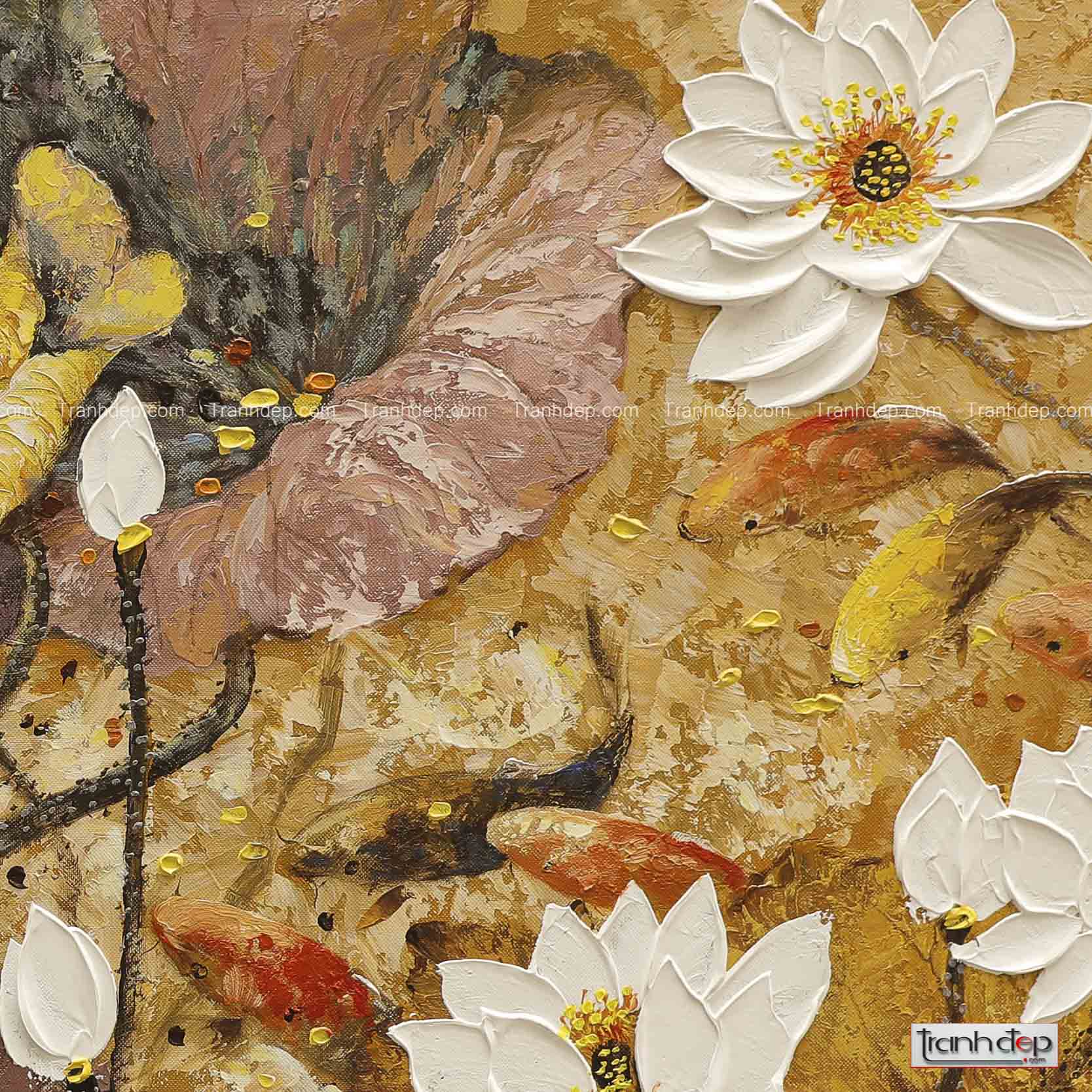 Tranh Hoa Sen Decor Dán Tường Sang Trọng 002